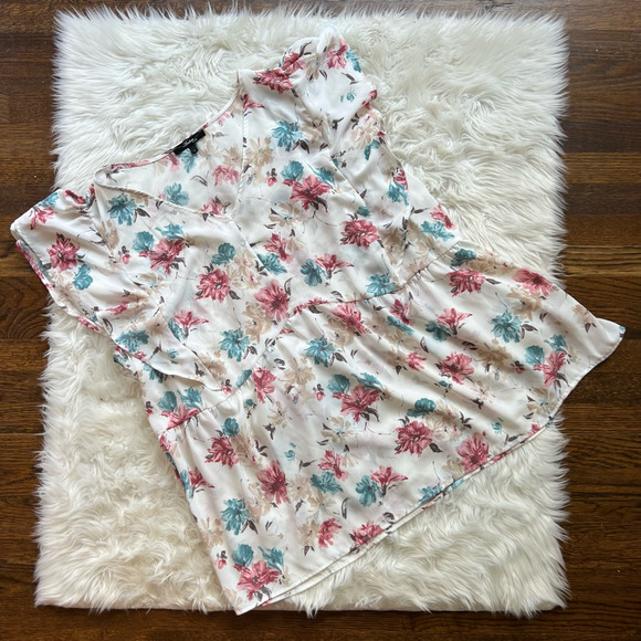ANDREE BY UNIT | Tops | Andree By Unit Womens Blouse White Floral Short ...